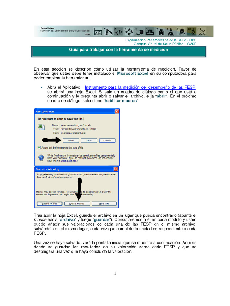 7 Guia para Trabajar Con La Herramienta de Medicion FESP | PDF | Microsoft Excel | Ciencias de ...