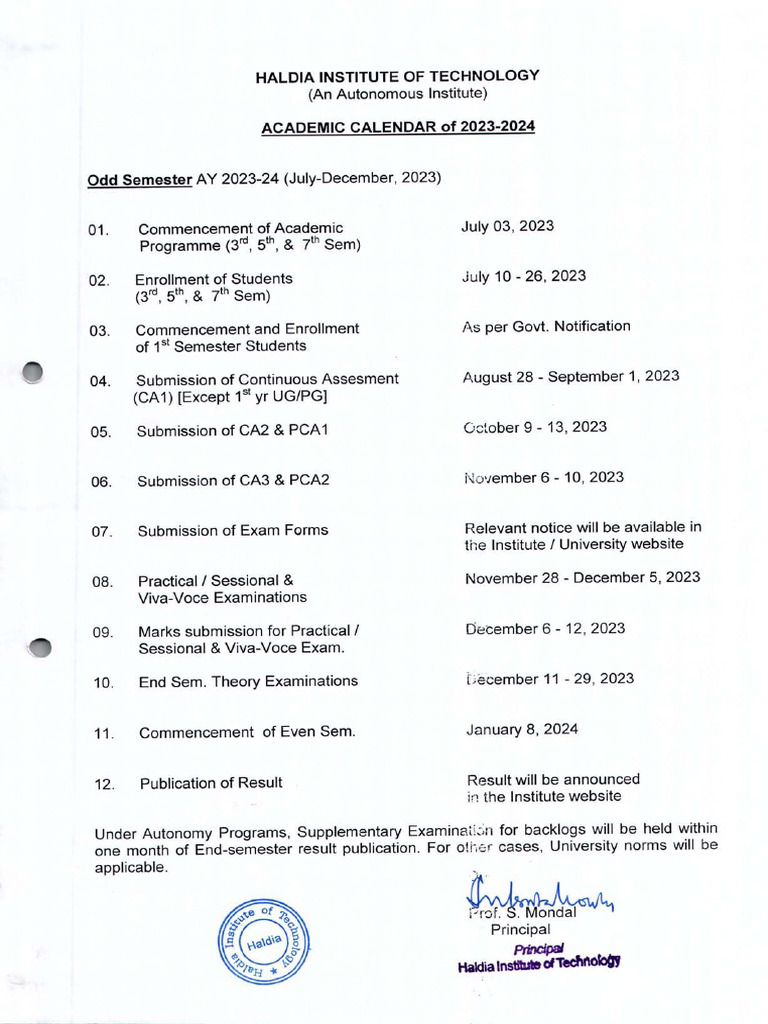 Academic Calendar 2023 24 | PDF | Academic Term | Evaluation