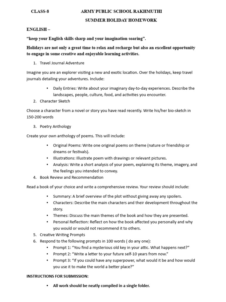 Summer Homework Class 8 2024-25 | PDF | Computer Network | Climate Change
