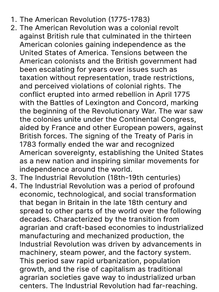 The American Revolution (1775-1783) | PDF