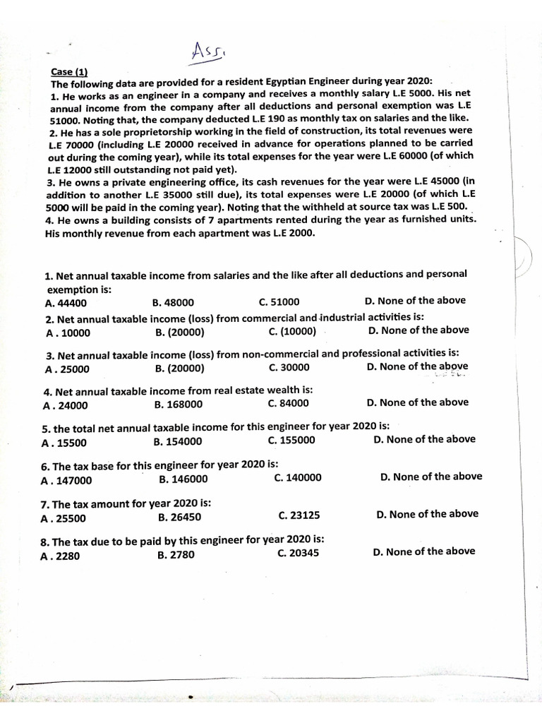 Assignment (Tax Accounting) | PDF