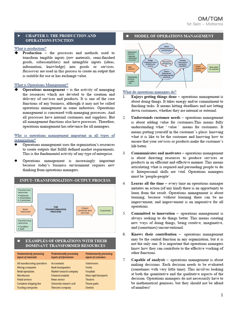 Om/tqm Reviewer 1 | PDF | Forecasting | Business