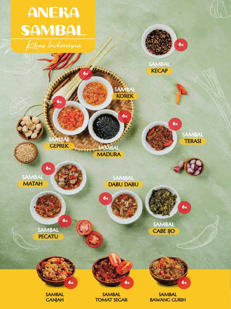 Menu Sambal Khas Indonesia | PDF