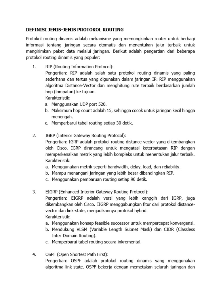 Protokol Routing Dinamis Populer | PDF