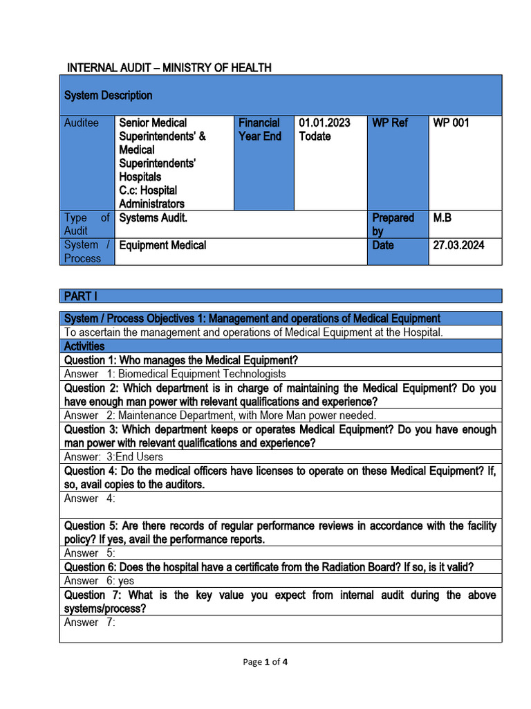 Audit | PDF | Audit | Medical Device