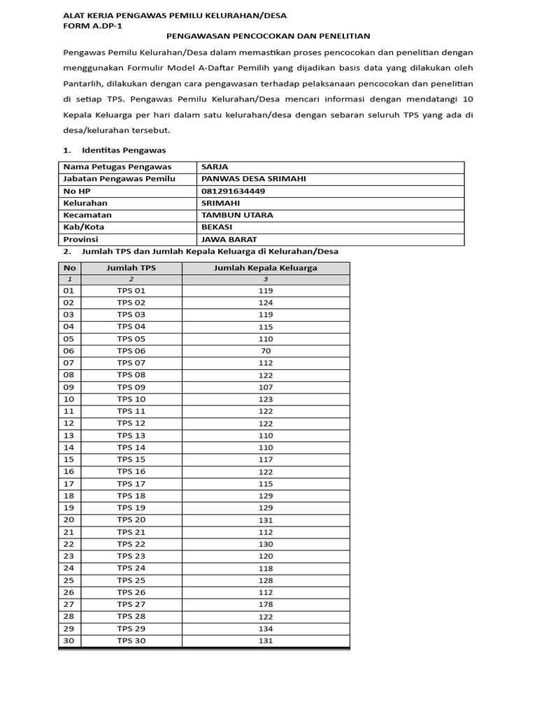 Form Adp.1 Srimahi TPS 123 | PDF