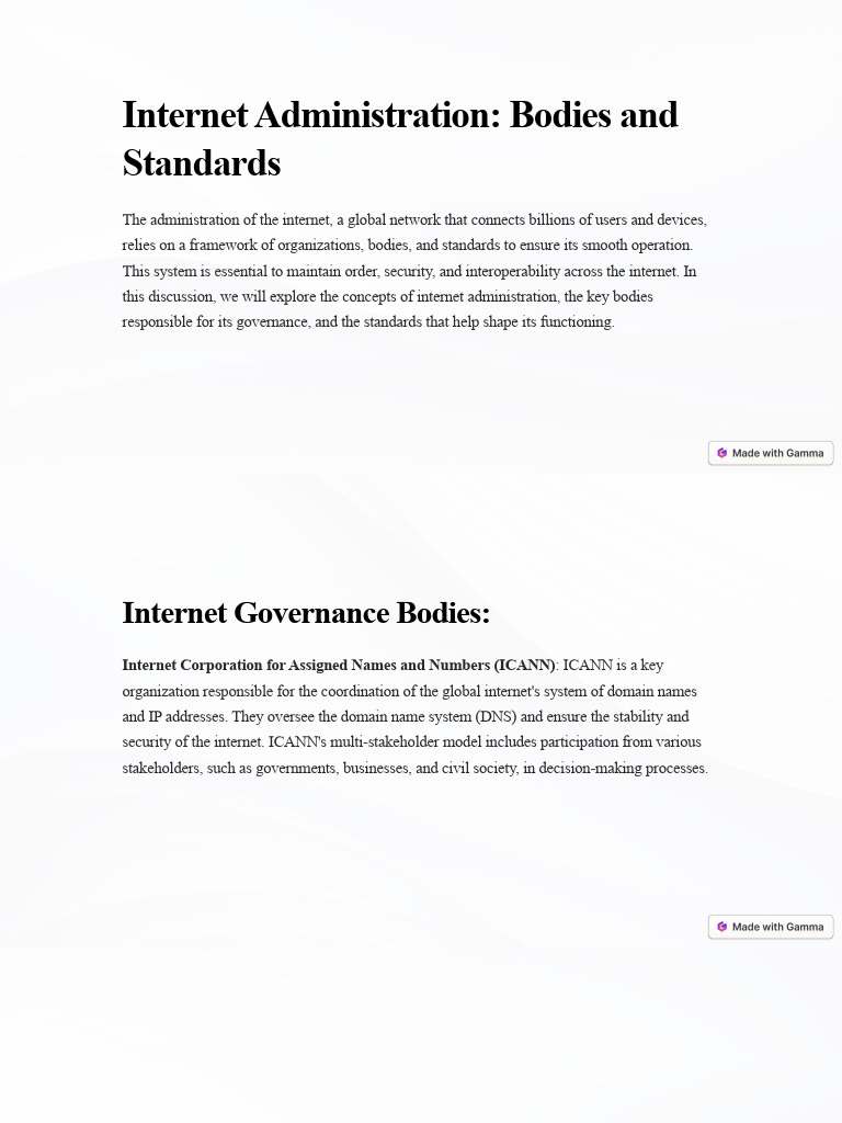 Internet Administration Bodies and Standards | PDF | Internet | Internet Protocol Suite