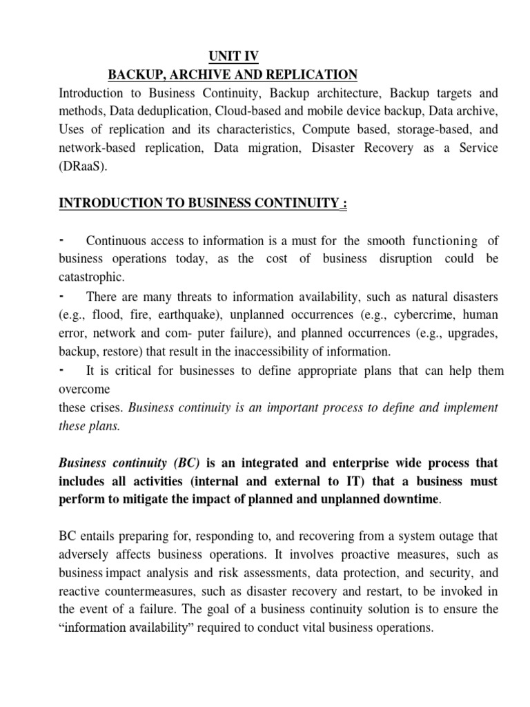 Business Continuity and Data Backup Guide | PDF | Backup | Cloud Computing