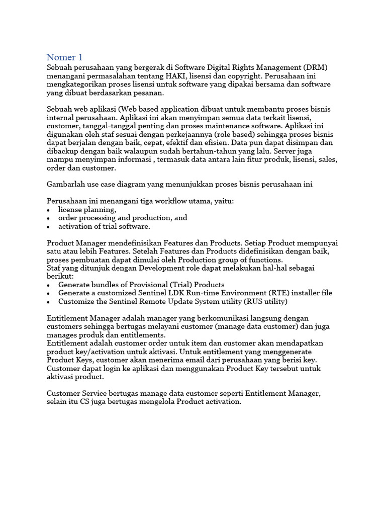 Soal Use Case | PDF | Bisnis | Pengelolaan Keuangan & Uang