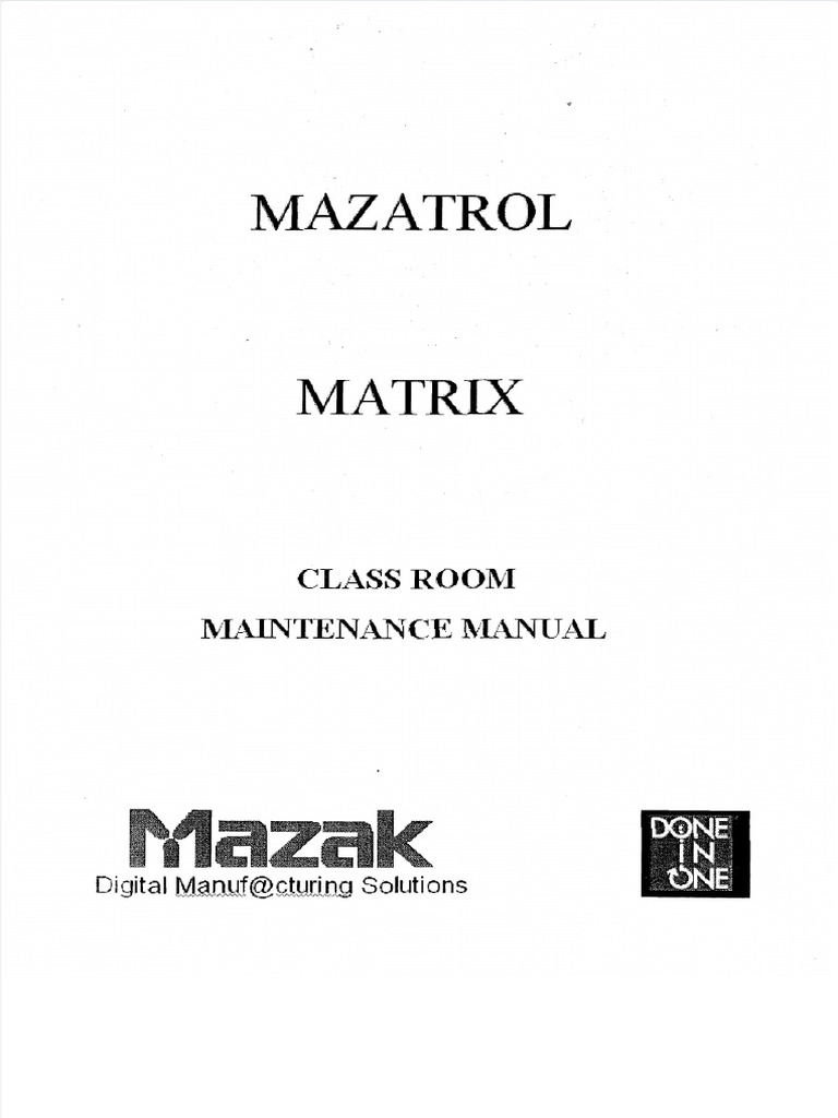 Dokumen - Tips Mazak Mazatrol Matrix Control Classroom Maintenance ...