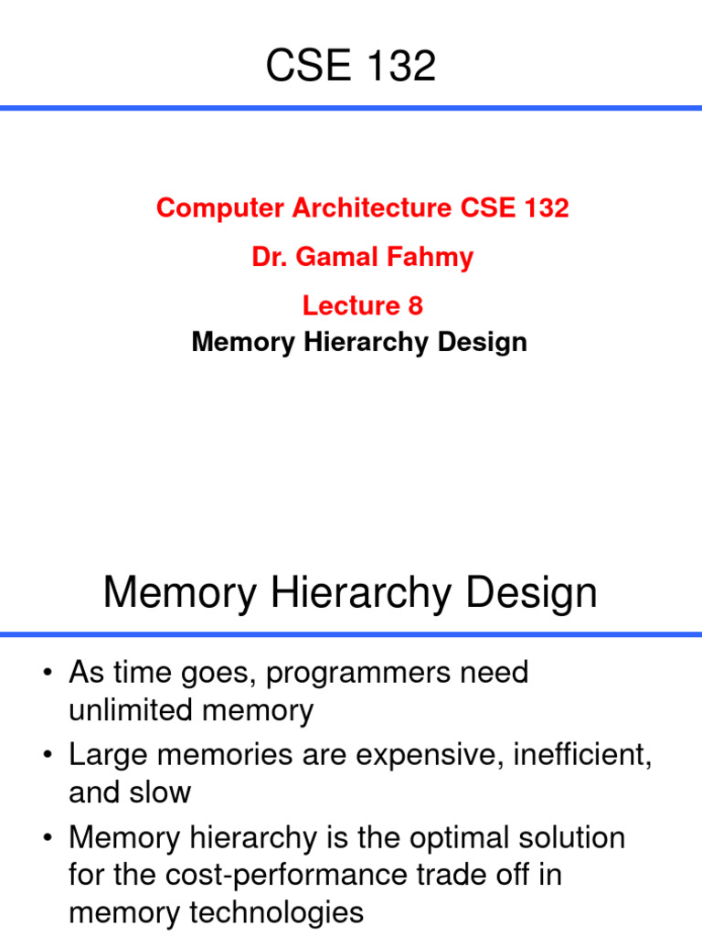 Lecture 8 | PDF | Cpu Cache | Central Processing Unit