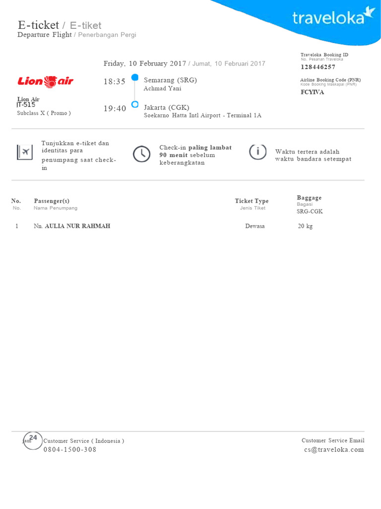E Ticket E Tiket Tirint | PDF