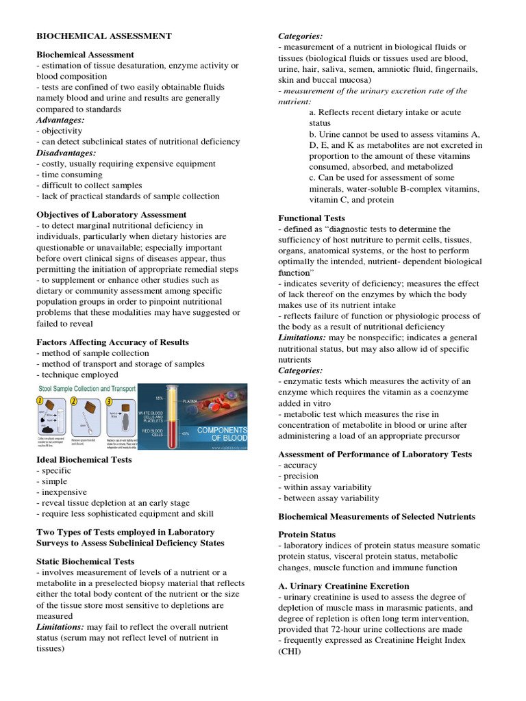 Biochemical Clinical Assessment | PDF | Vitamin C | Vitamin