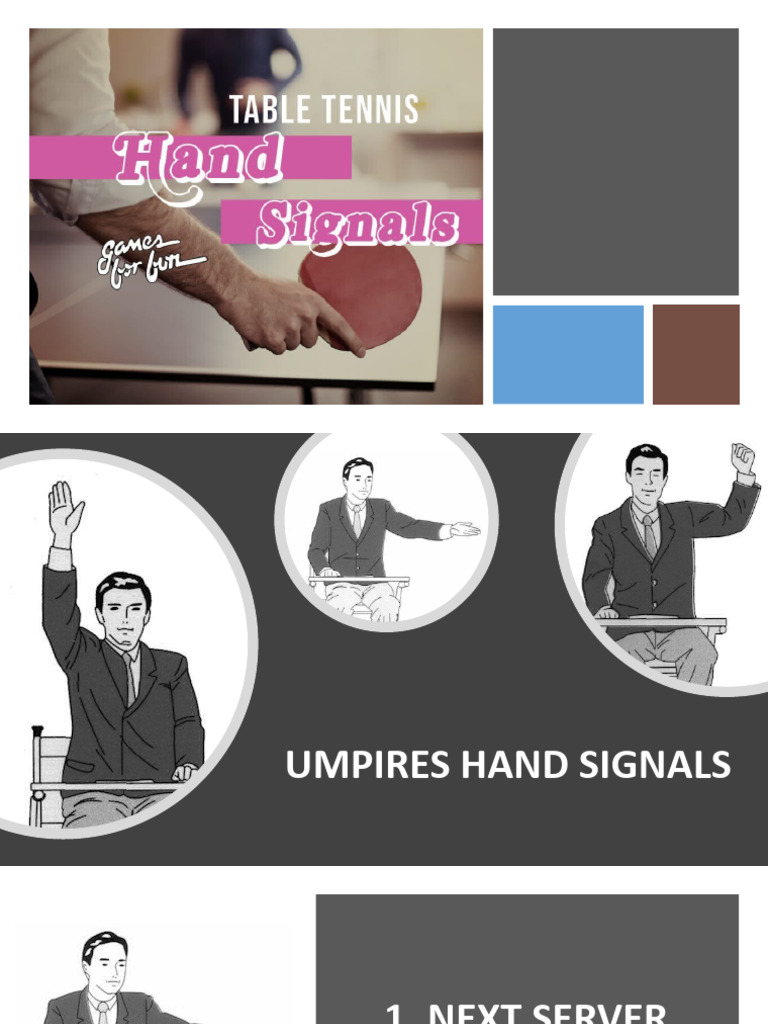 Hand Signals in Table Tennis | Download Free PDF | Hand | Table Tennis