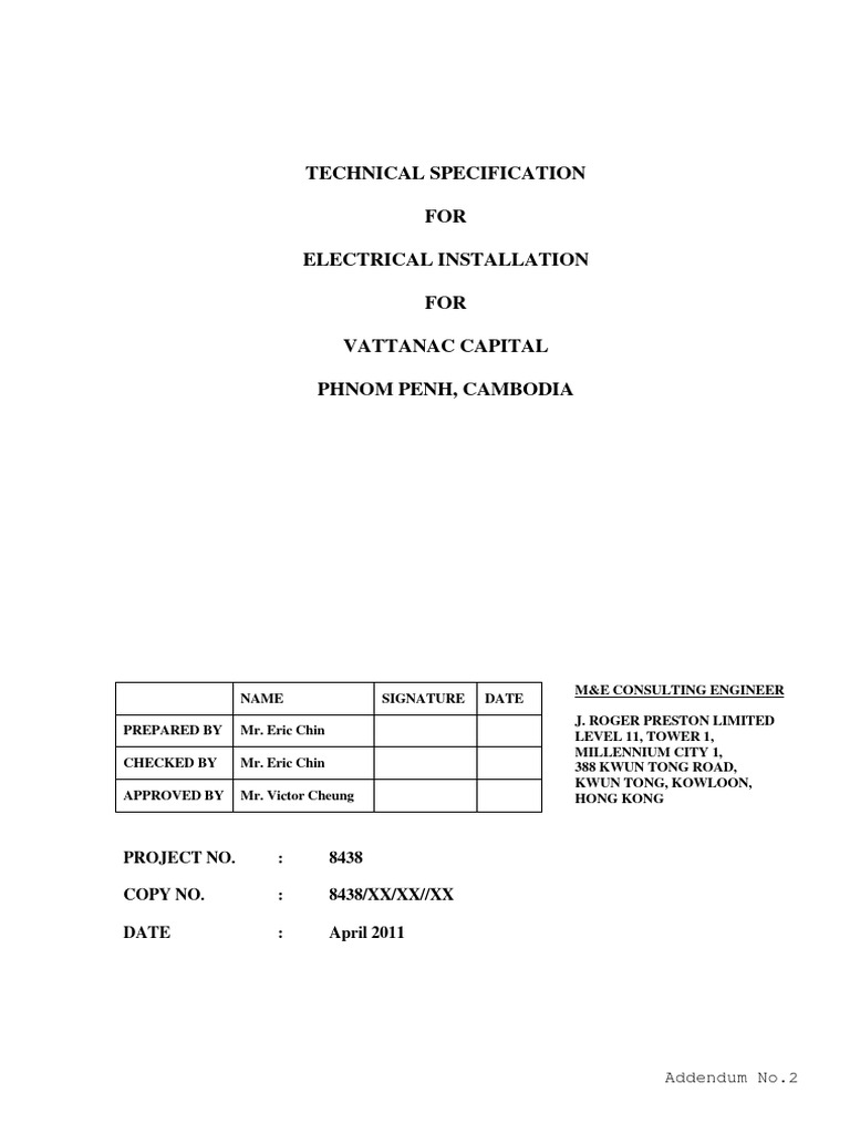 Electrical Specification and appendices | Download Free PDF | Electrical Wiring | Electrical ...