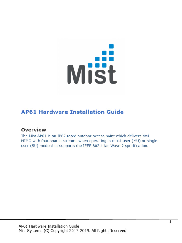 AP61-Mist-Installation-Guide-v6 | Download Free PDF | Electromagnetic ...