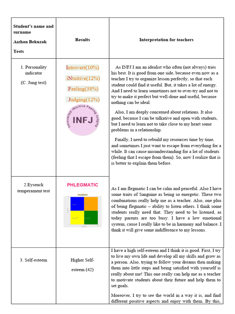 Test Portfolio Aizhan | PDF | Motivational | Motivation