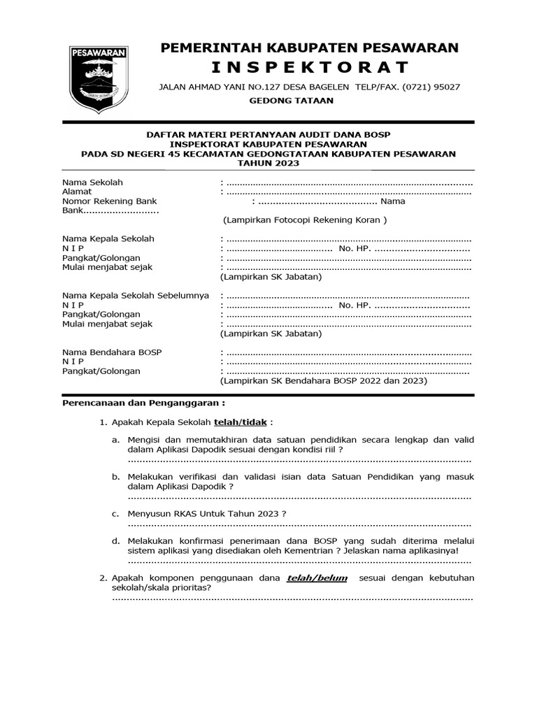 KKP SD 2023 (Ir - Iv) | PDF | Pengelolaan Keuangan & Uang