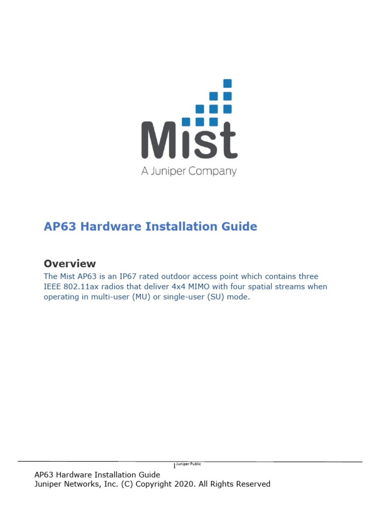 AP63 Hardware Installation Guide | PDF | Electromagnetic Interference | Radio