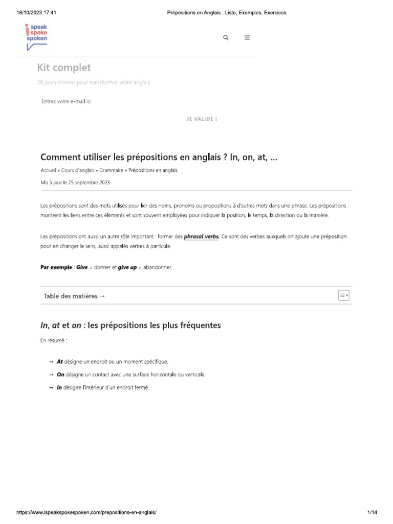Préposition 2 | PDF
