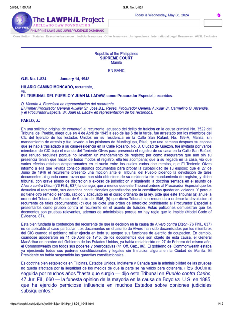 Moncado vs. People's Court | PDF | Gobierno | Ley común