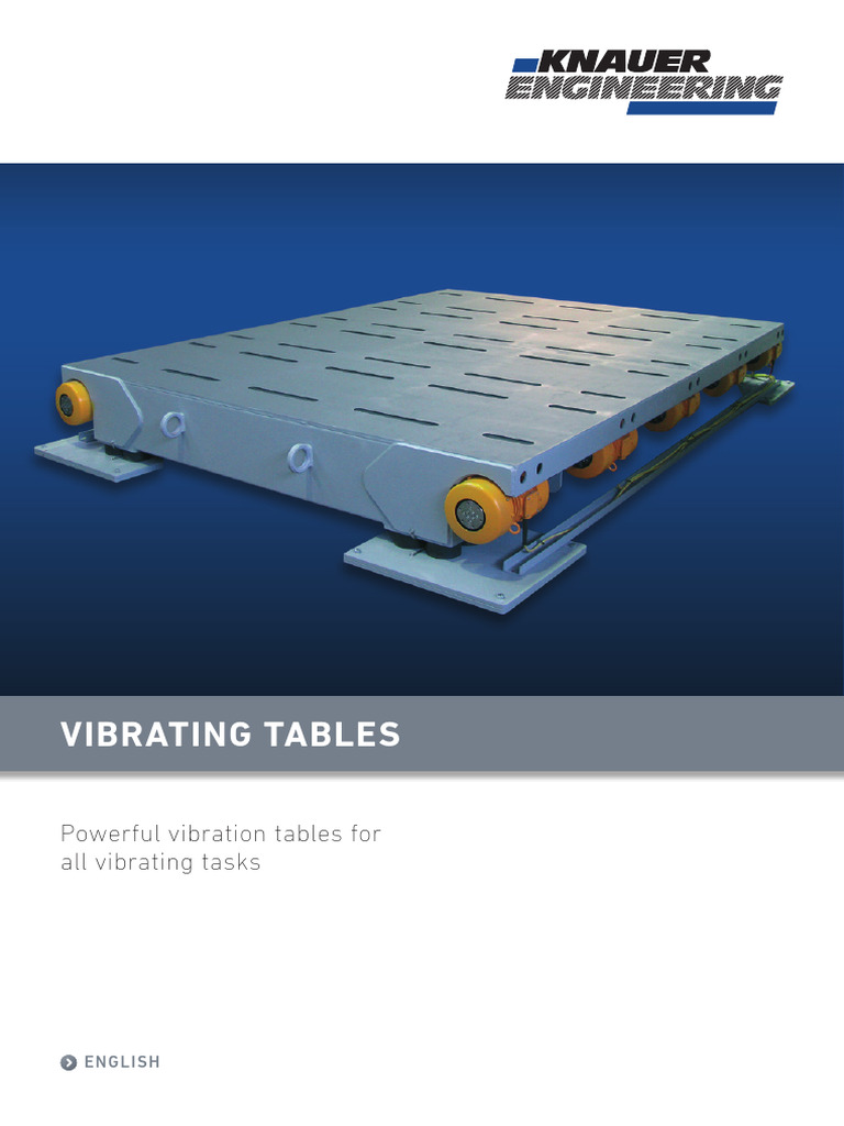 Brochure Vibrating Tables | PDF | Oscillation | Hertz