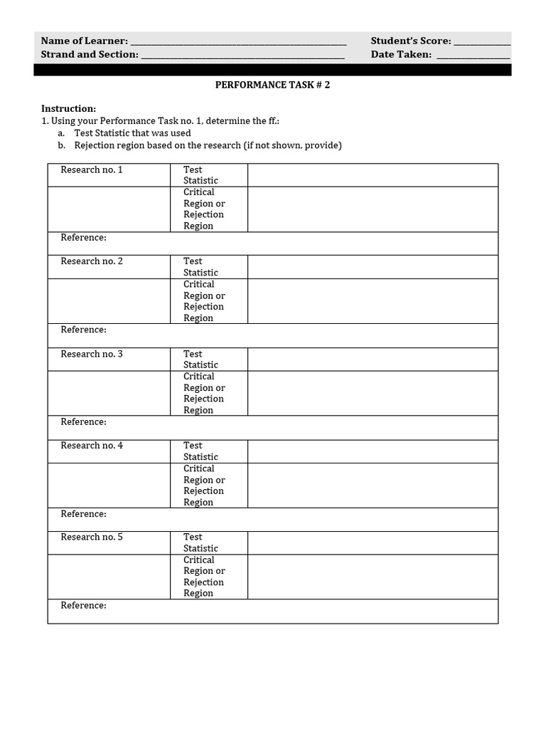 Performance Task 2 | PDF | Cognition | Learning
