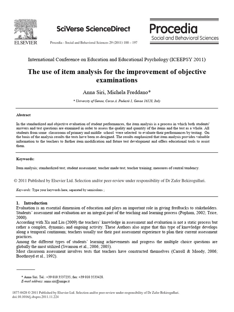 Siri 2011 | PDF | Educational Assessment | Methodology