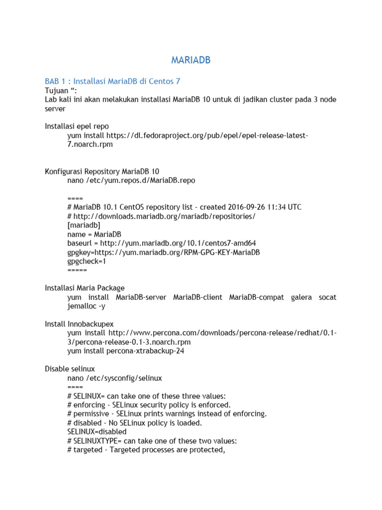 MARIADB | PDF | My Sql | Operating System Technology