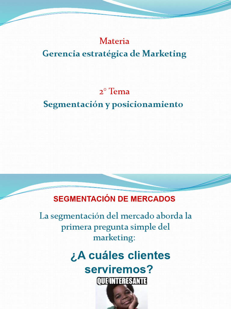 Tema #2 SEGMENTACION | PDF | Marketing | Mercado (economía)