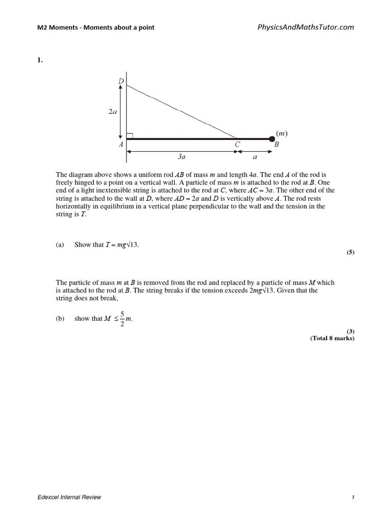 M2 Moments - Moments About A Point | PDF | Force | Equations