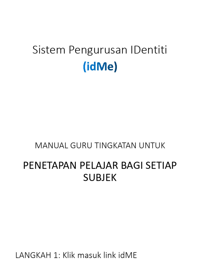 IDME Penetapan Pelajar Untuk Subjek | PDF
