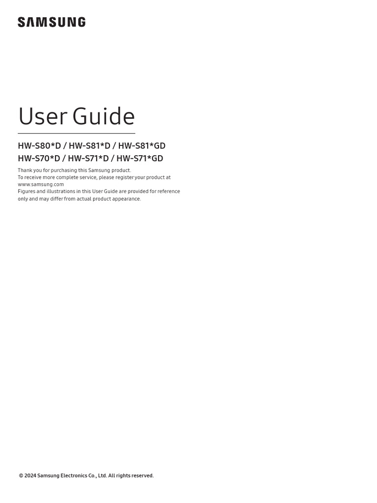 Samsung HW-S800D User Guide | PDF | Bluetooth | Hdmi