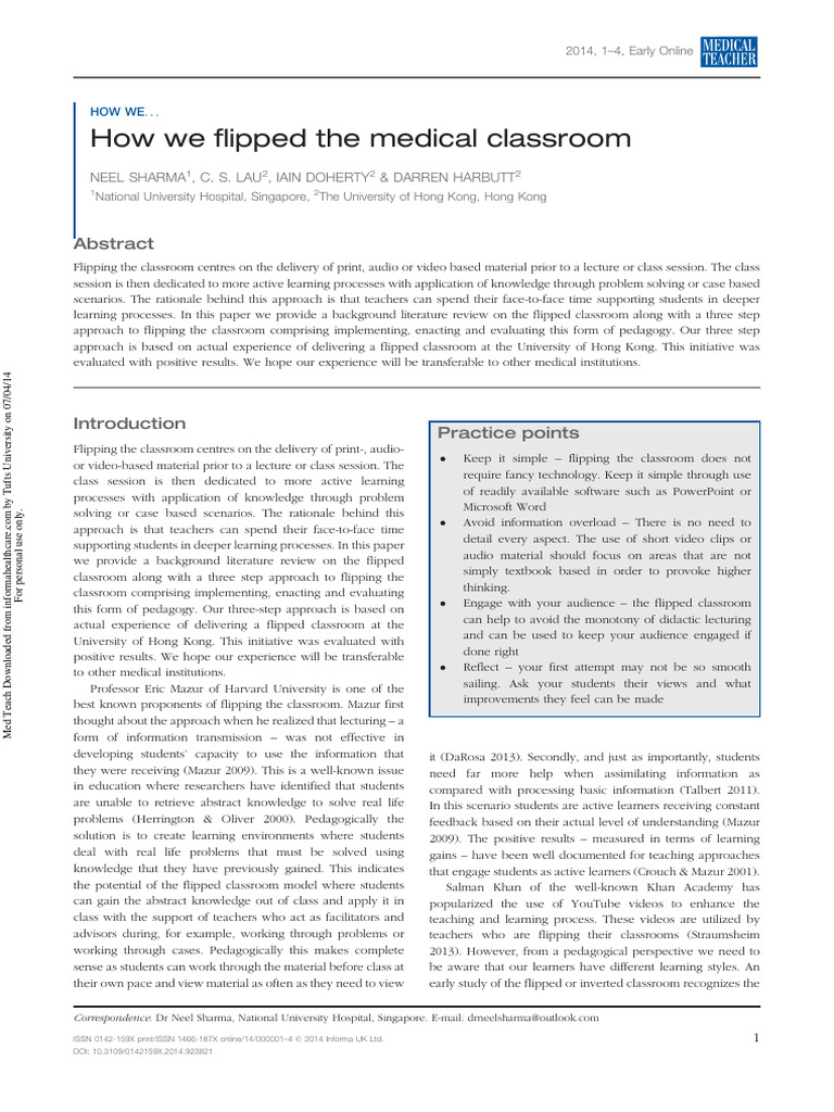 How We Flipped The Medical Classroom | PDF | Learning | Curriculum