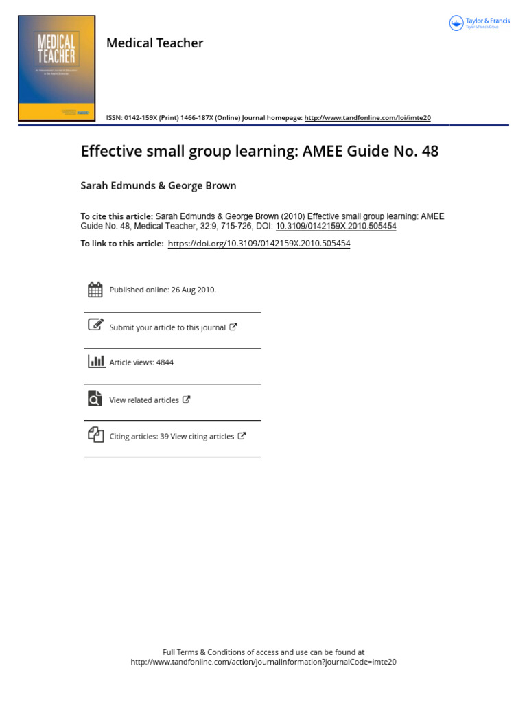 Effective Small Group Learning Guide | PDF | Thought | Learning