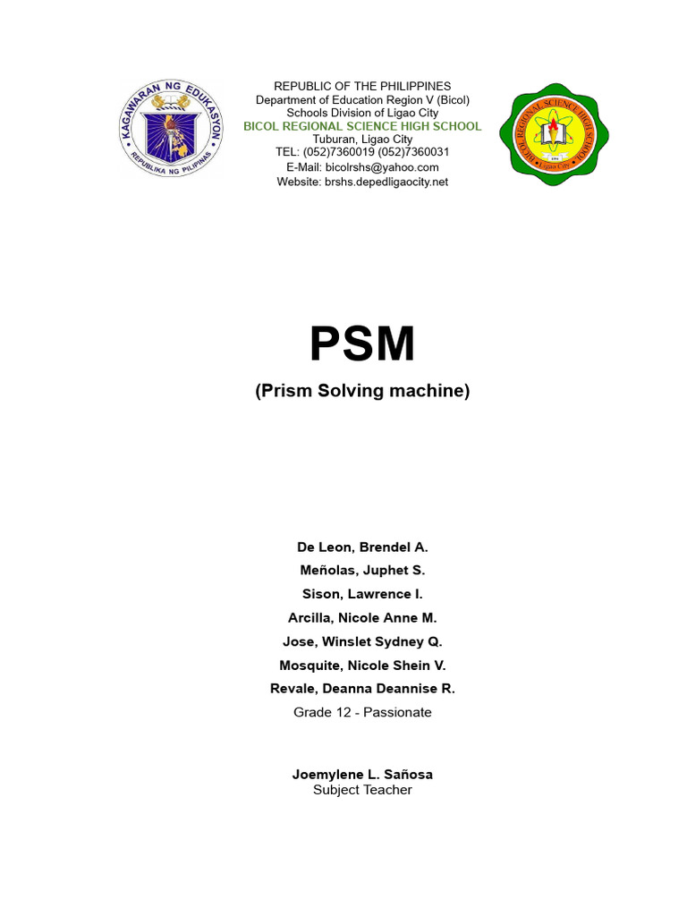 12-Passionate - Group 3 - Prism Solving Machine (PSM) | PDF | Arduino | Length