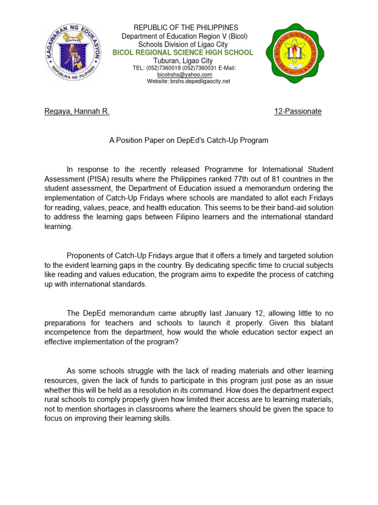 Pos Paper | PDF | Learning | Teachers