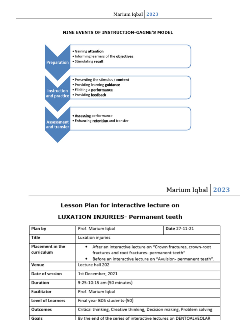 Nine Events of Instruction-gagne’s Model | PDF | Learning | Cognition