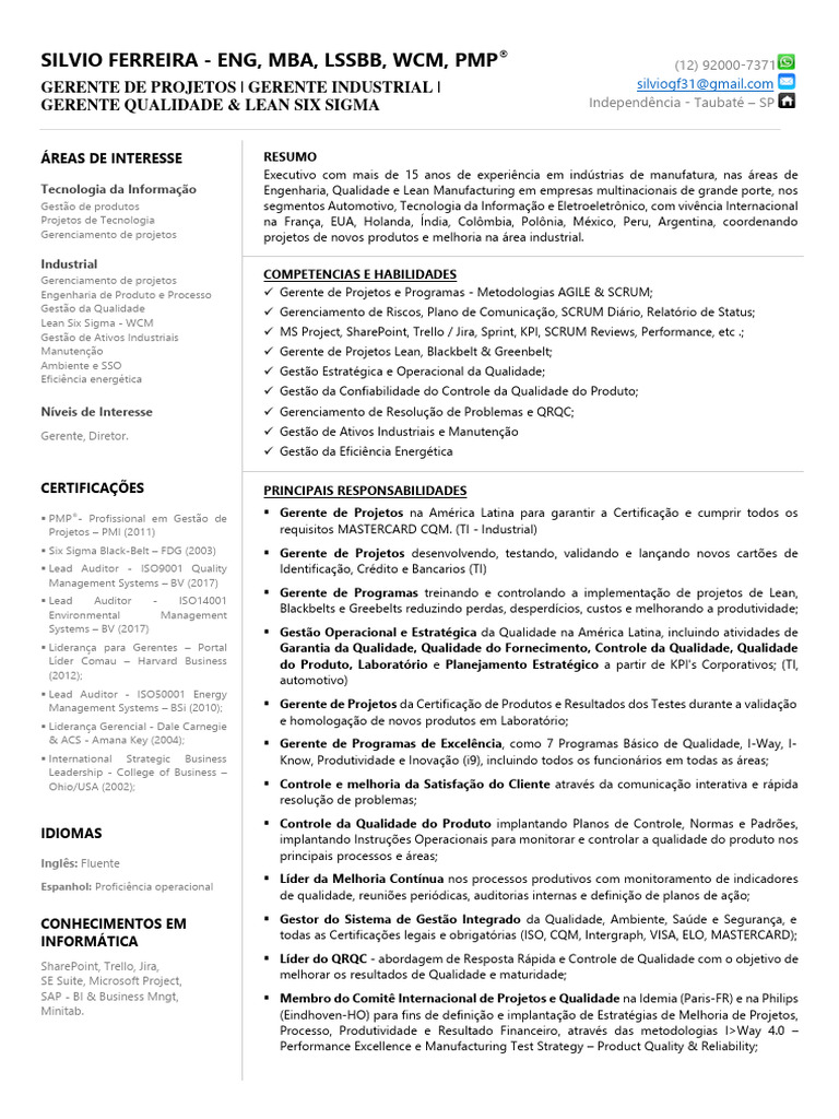 #Project Manager Resumo | PDF | Qualidade (negócios) | Despesa