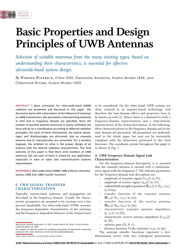 Basic_Properties_and_Design_Principles_of_UWB_Antennas | Download Free PDF | Antenna (Radio ...