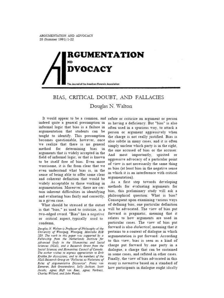 Understanding Bias in Argumentation | PDF | Fallacy | Argument