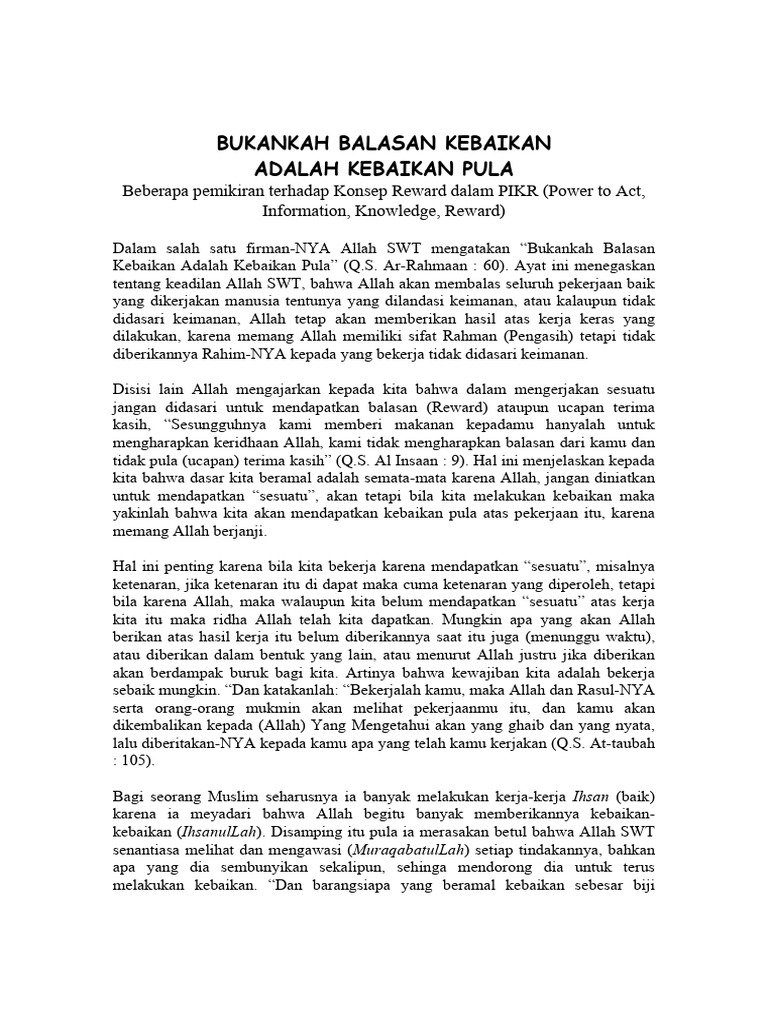 Balasan Kebaikan dalam Amal Ihsan | PDF | Karier & Perkembangan
