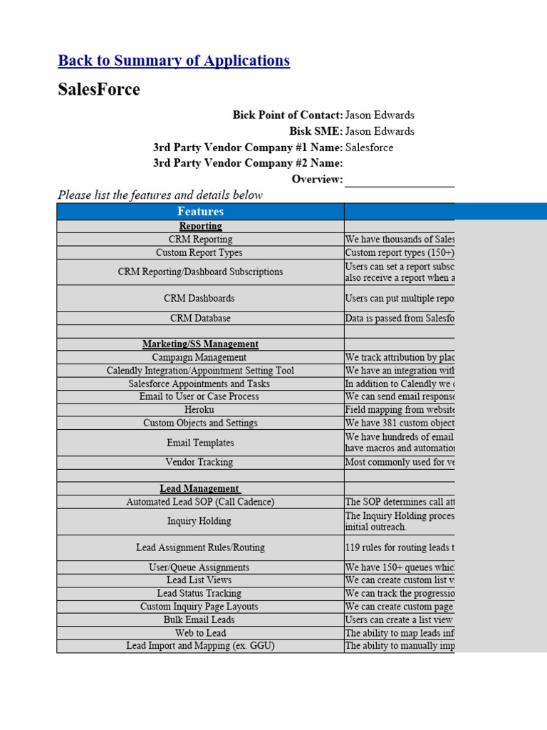 Applications and Integrations SF Tab | PDF | Customer Relationship ...