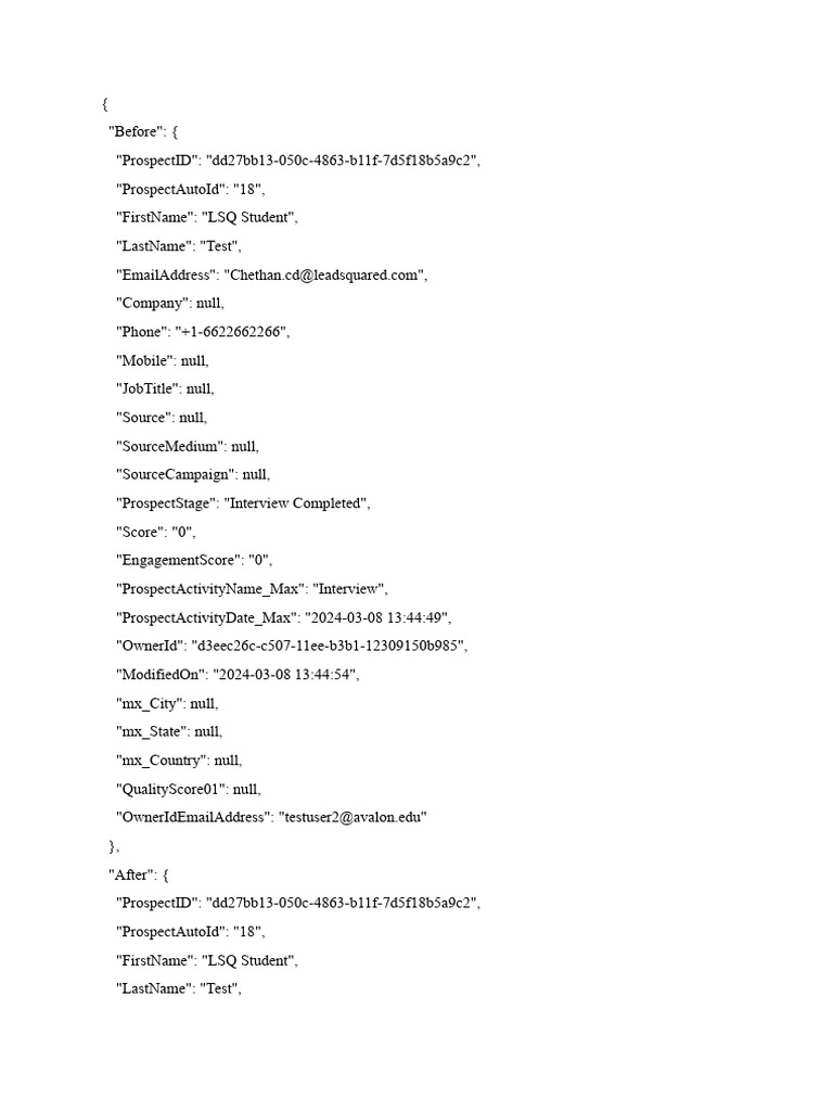 LSQ - CN - Student Create Payload | PDF | Sql | Databases