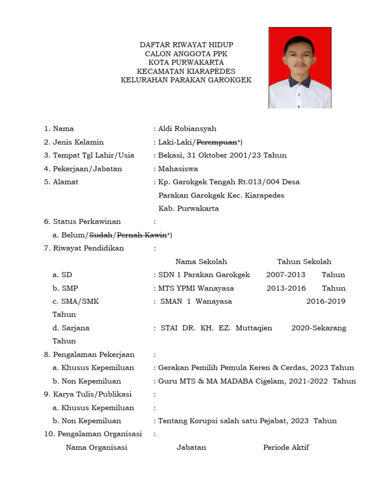 CV Aldi Robiansyah untuk PPK | PDF | Perjalanan