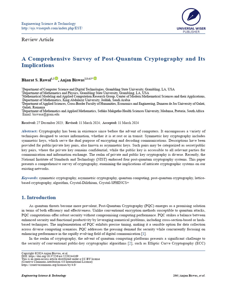 EST4169 V5i2 p256 269 | PDF | Cryptography | Public Key Cryptography