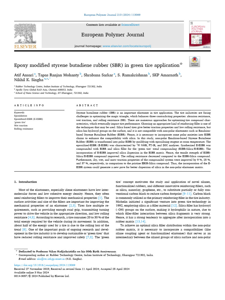 E ESBR Paper | PDF | Tire | Natural Rubber