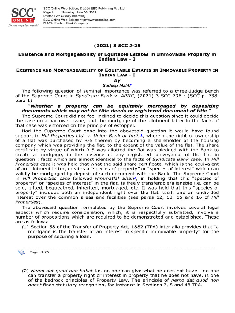 Equitable Estates - Property Law | PDF