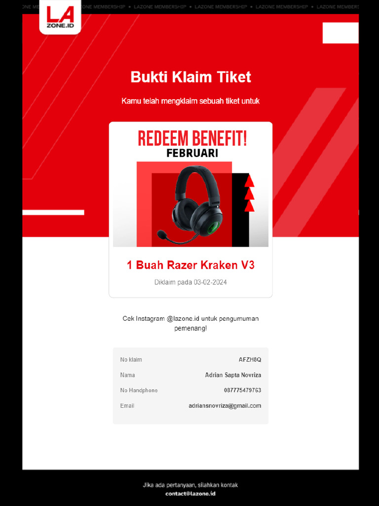 1 Buah Razer Kraken V3-Adrian Sapta Novriza | PDF