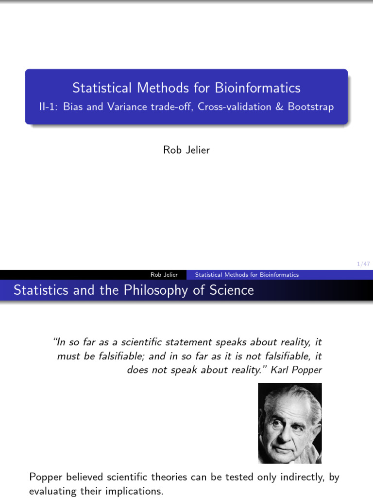 Statistical Methods For Bioinformatics Lecture 2 | PDF | Cross Validation (Statistics) | Statistics
